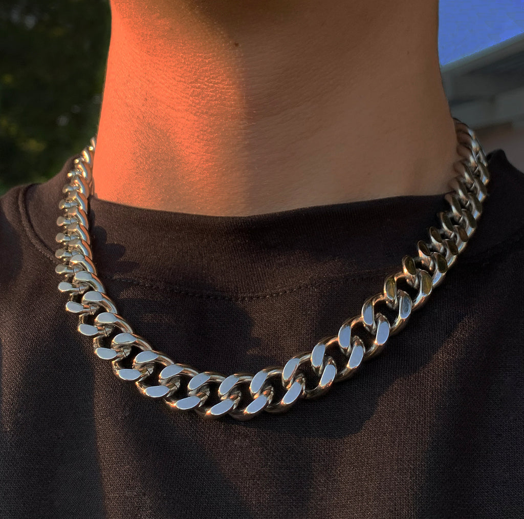 Heavy 12mm Stainless Steel Cuban Chain – MJ INC
